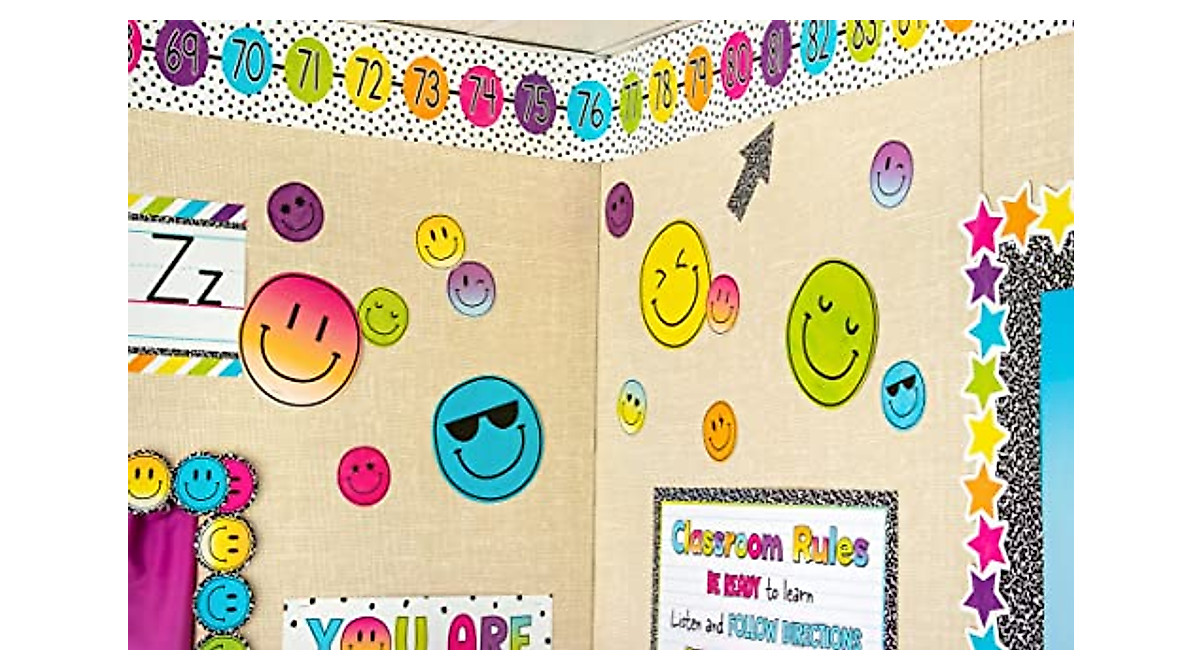 Bright Smiley Faces Accents for Classroom Decor