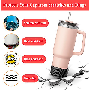 KTKUDY 2Pcs Silicone Boot for Stanley Quencher Tumbler H2.0 30 oz 40 oz & IceFlow 20 oz 30 oz & intended for Hydro Flask Water Bottle 12-24 oz - Cup Bottom Accessories Fits Simple Modern 40 oz Tumbler