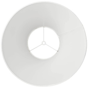 Set of 2 Antique White Linen Medium Empire Lamp Shades 6.5" Top x 15" Bottom x 10.75" High (Spider) Replacement with Harp and Finial - Springcrest