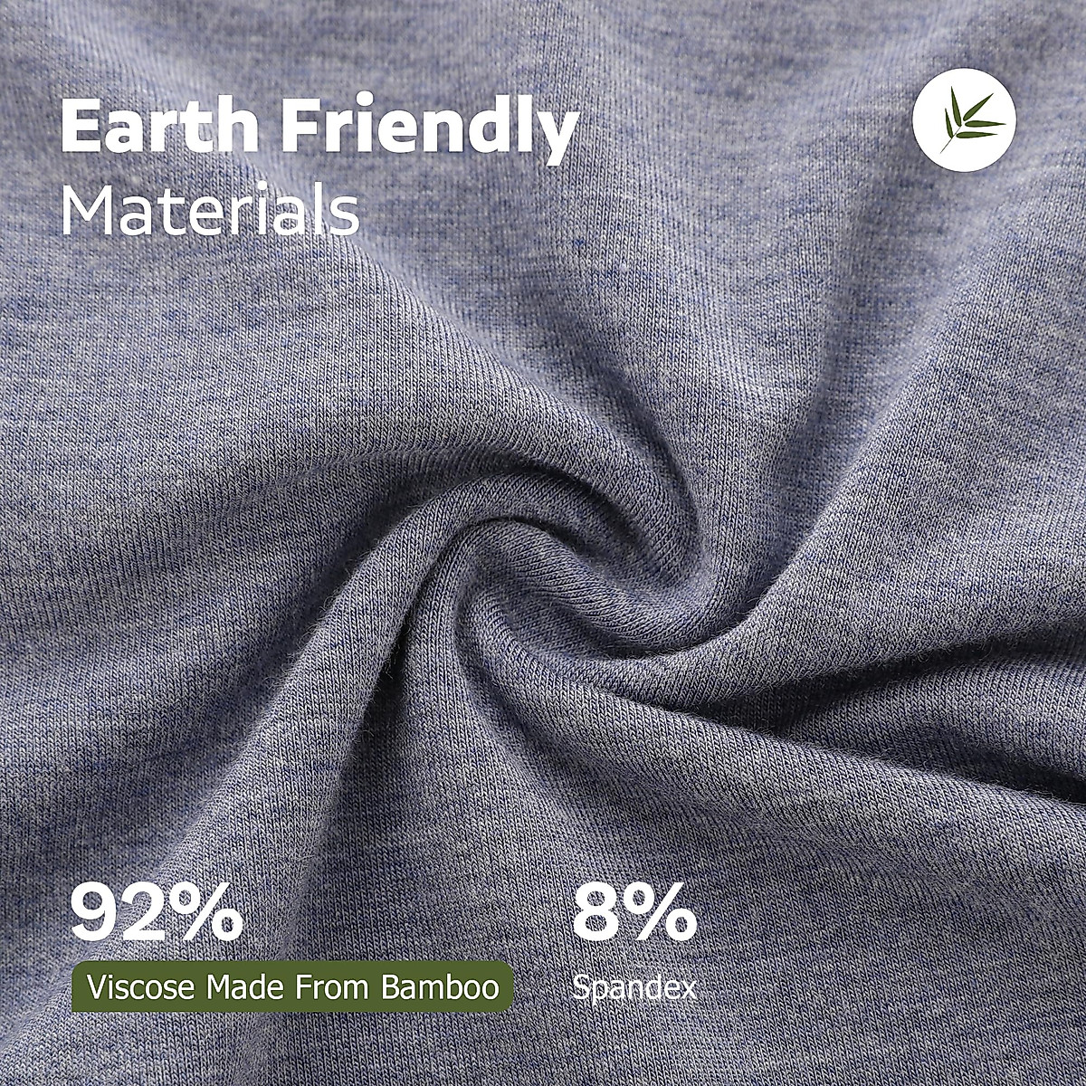 BAMBOO COOL Men's Ultra Breathable Underwear,No Riding Up Boxer Briefs with ComfortFlexible Waistband,Multipack