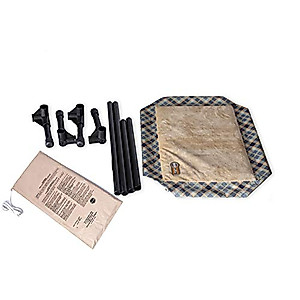 K&H Pet Products Thermo-Pet Cot Heated Elevated Dog Bed - Blue Plaid/Tan, Medium 25 X 32 X 7 Inches