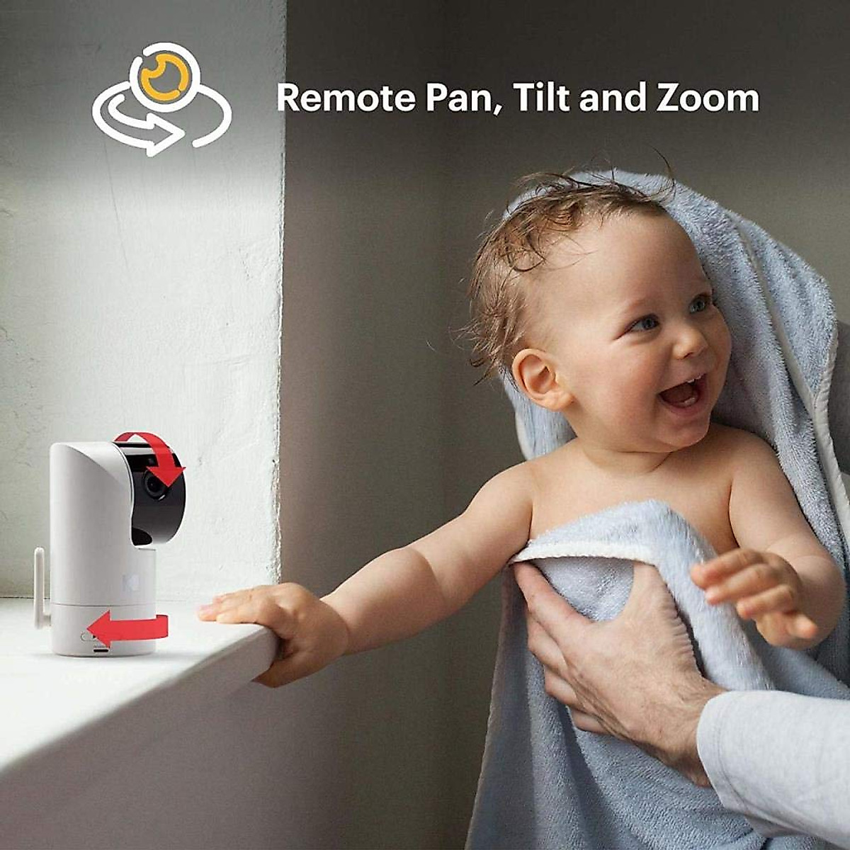 KODAK Cherish C525IR Video Baby Monitor and Mobile App - Remote Tilt, Pan and Zoom, HD Baby Camera, 5” HD Parent Unit, Infrared Night Vision, Camera Battery for Wireless, Long Range and 2-Way Talk