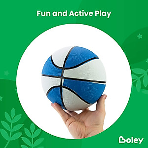 Boley Rubber Basketball Set with Pump - 3 Pk 22 inch Size 3 Indoor & Outdoor Basketballs for Kids 3+