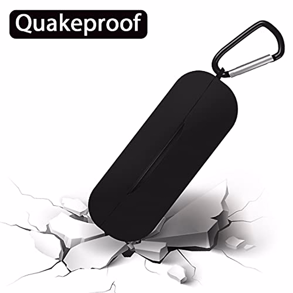 Geekria Silicone Case Cover Compatible with Sony WF-XB700 Extra BASS True Wireless Earbuds, Earphones Skin Cover, Protective Carrying Case with Keychain Hook, Charging Port Accessible (Black)