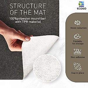 ECOSO Office Chair Mat for Hardwood/Tile Floor,Compressed Fabric Surface, 36"x 48",0.16" Thick, Hard Floor Protector,Anti Slip, Self Adhesive and ECO Friendly, Floor Mat for Office/Home. (Brown)