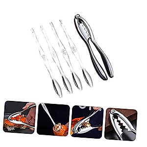 UPKOCH 1 Set 5 Pcs Crab Claws Crab Leg Tools Crab Scissor crawfish picks crab tool nut stainless steel forks stainless steel scoop Seafood Tool Crab Forks crab sticks lobster Zinc alloy