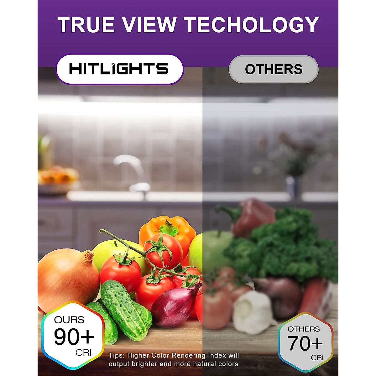 HitLights LED Strip Lights Cool White 5000K, 16.4ft High Density 12V Tape Light, UL-Listed, 600 LEDs, 300Lm/ft, Flexible Dimmable Rope Lights for Bedroom, Kitchen, Cabinet (Power Source Not Included)