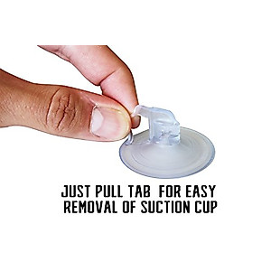 Clear Plastic Suction Cup Hooks - 4 cm (1-5/8 in) Wide, Set of 10, Pop Up Handles and Grips for Glass, Windows, Windshield, Metal, Tile, Kitchen, Bathroom Mirror, Shower Wall, Terrarium, Car Window