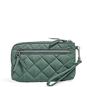 Vera Bradley Women's Performance Twill Wristlet With RFID Protection, Olive Leaf, One Size