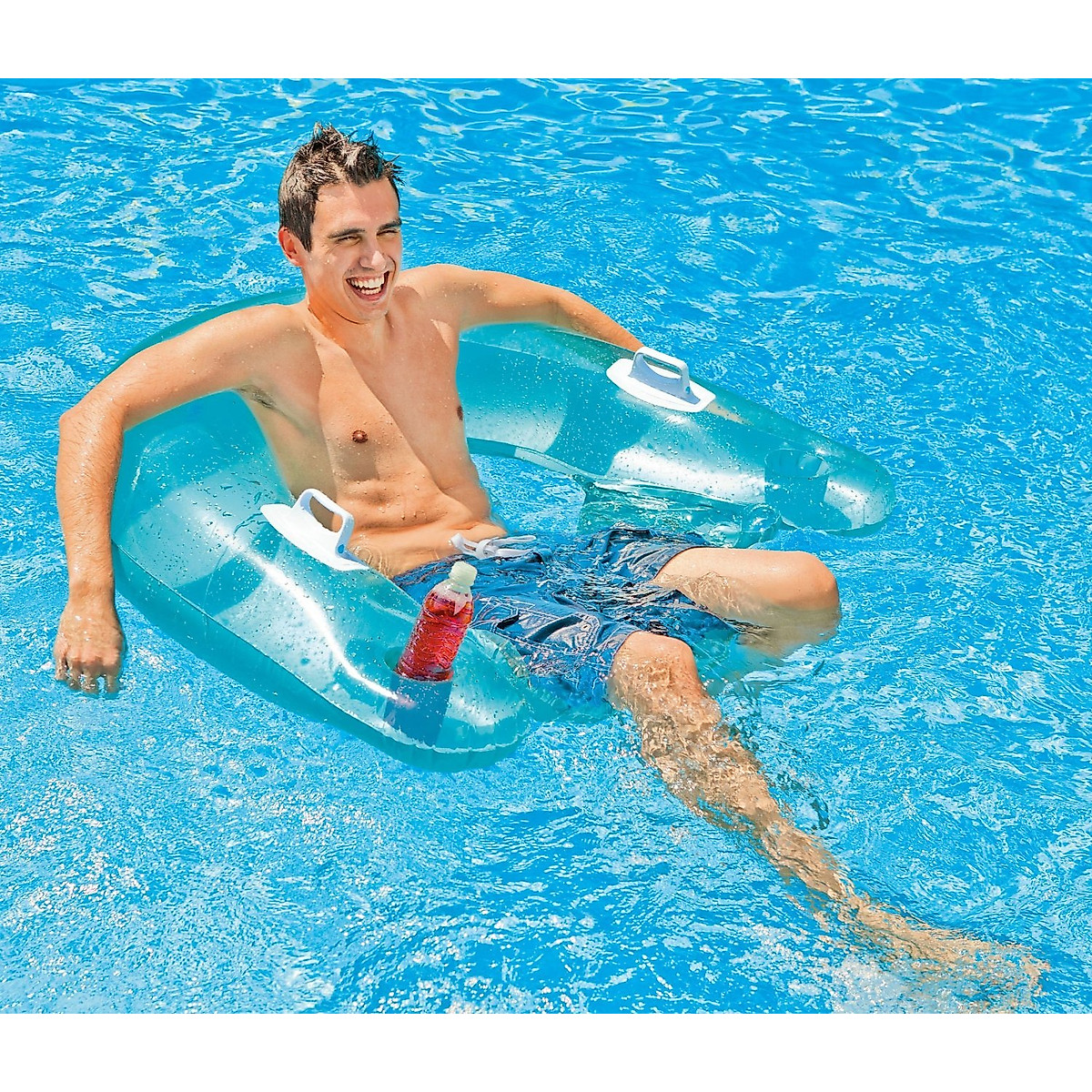 INTEX Sit 'n Float Classic Inflatable Raft Swimming Pool Lounge - (Set of 2)(Colors May Vary)