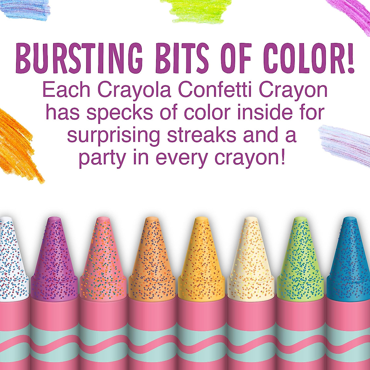 Crayola® Confetti Crayons, Assorted Colors, Pack Of 24 Crayons