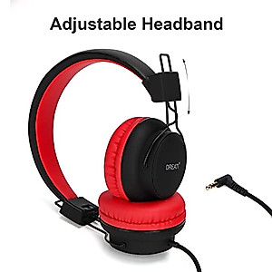 DREATI Kids Headphones with Microphone,Kid On-Earphone for Boys Girls The Gift,Stereo Youth Headset for School/Travel/iPad/PC/Cellphone(Black)