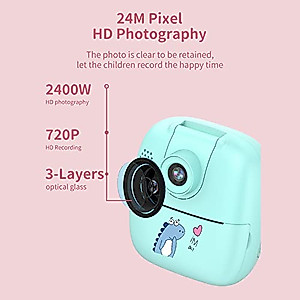 Kids Camera, Mini Childrens Camera Can Shoot or Print at Any Time,Birthday Gifts for Boys Age 3-9, HD Digital Cameras for Portable Toy for 3 4 5 6 7 8 Year Old Girl with 32GB SD Card (Blue)