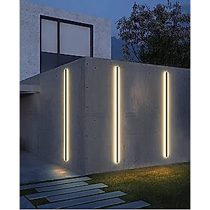 RILEWA Long Strip Wall Light Modern Outdoor Lighting Lamp, 110V 220V Hanging LED Lighting Fixtures，IP65 Waterproof Anti Rust,for Garden Porch,Bedroom Bedside,Hallway (Cold White, 24inch)