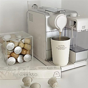 DARENYI Coffee Pod Holder with Lid, 5 x 5 inch Acrylic Storage Box for Nespresso VertuoLine Capsule K Cup Kcup Holder Coffee Pod Tea Bag Candy Storage Organizer Container