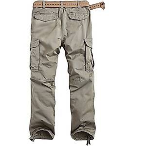 Match Mens Casual Outdoors Active Wild Cargo Pants Trousers(W36,6536 Light Khaki)