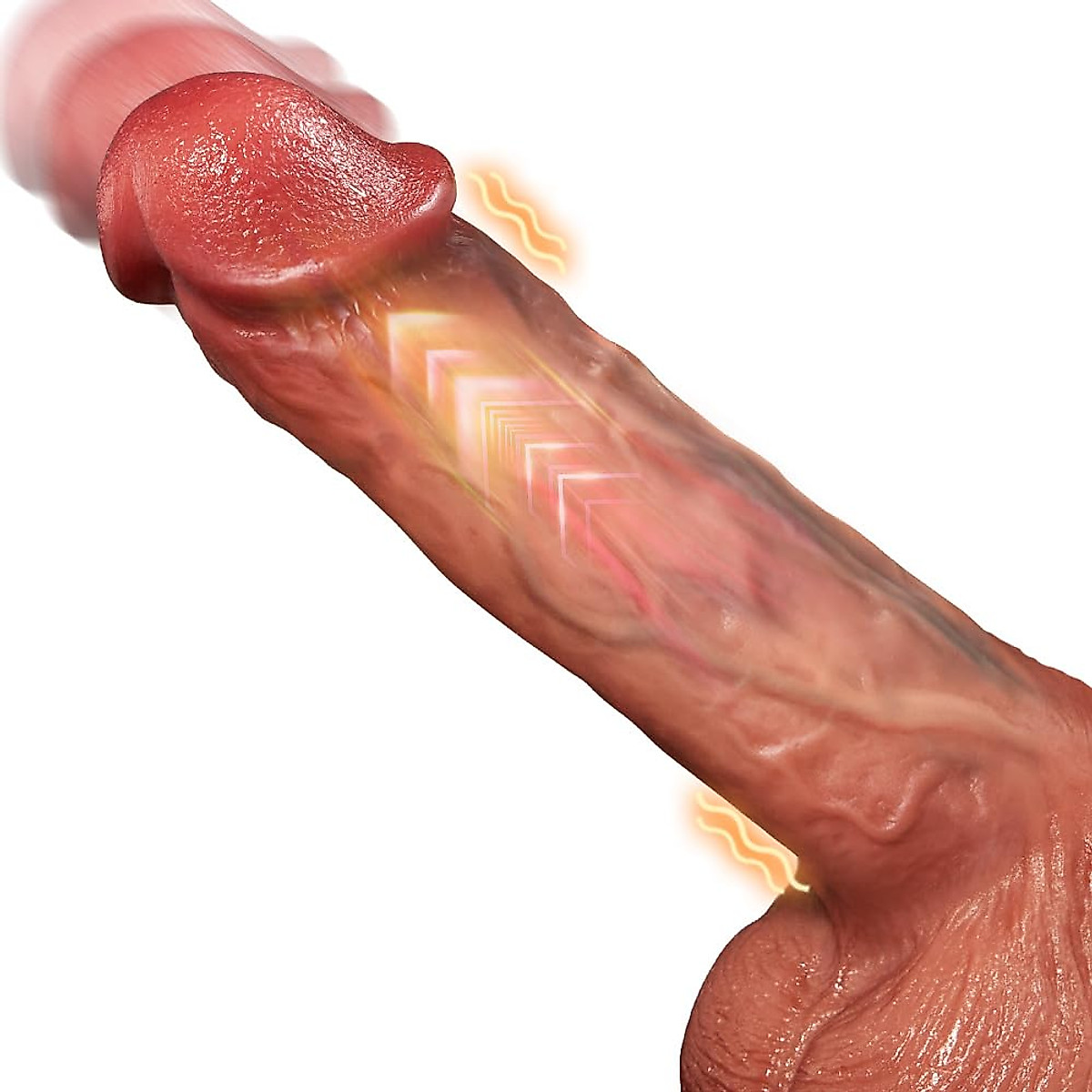 Lubisey 9.8" Thrusting Dildo Vibrator -Realistic Thick Vibrating Dildos with 8 Thrusting & Vibration & Heating for G Spot, Soft Glans Big Anal Dildo with Remote Control Adult Sex Toy for Women Couple