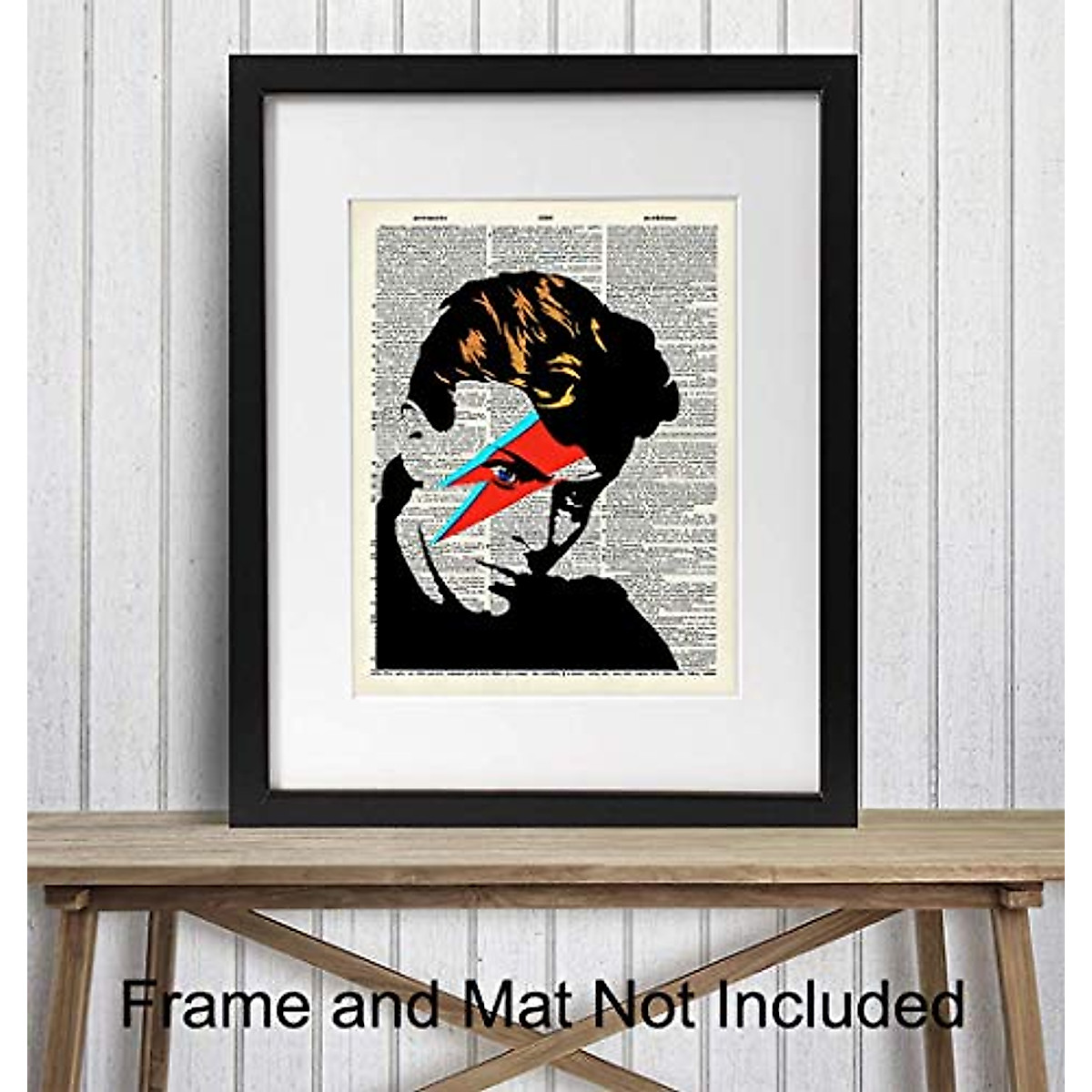 David Bowie Unframed Dictionary Wall Art Print - Great Gift for Rock n Roll Music Fans - Chic Home Decor - Ready to Frame (8x10) Photo - Ziggy Stardust