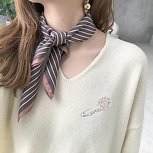 PH PandaHall 6pcs Brooch Pins Brooches Rhinestones Flower Heart Safety Pin Brooch Jewelry for Women Scarf Lapel Collar Sweater Hat Christmas Valentine's Gifts