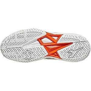 Diadora Trofeo W All Ground Pickleball Tennis Shoes (White/Black/Vermillion, 9)