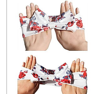 UDERUI Newborn Swaddle Blanket, Baby Receiving Blanket Wrap with Headband for 0-3 Month Baby Girl and Boy, One Size (Red Floral)