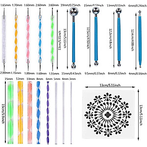 19PCS Mandala Dotting Tools Set with a Zipper Storage Bag for Painting Rocks, ABenkle Mandala Stencil Ball Stylus Paint Tray Set