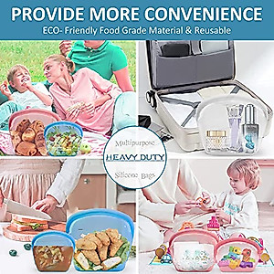 KVK 100% Platinum Silicone Bag Quart Half-Gallon 1 Gal Reusable Food Storage Bags Leakproof Freezer Sous Vide Container Oven Microwave Dishwasher Safe - Pink