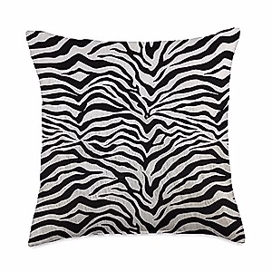 Wild Decorative Print Zebra Stripes Animal Skin Throw Pillow, 18x18, Multicolor