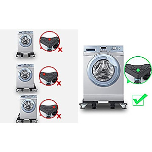 I'SMARTMOON Mini-Fridge-Stand 4 Strong Feet，Adjustable Dolly Washing Machine Stand Base，for Furniture Portable Refrigerator Dryer Stand Black…