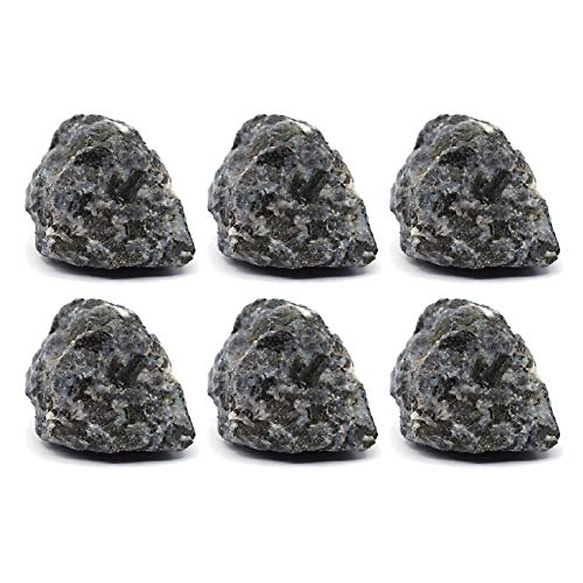 6PK Raw Gabbro, Igneous Rock Specimens - Approx. 1" - Geologist Selected & Hand Processed - Great for Science Classrooms - Class Pack - Eisco Labs