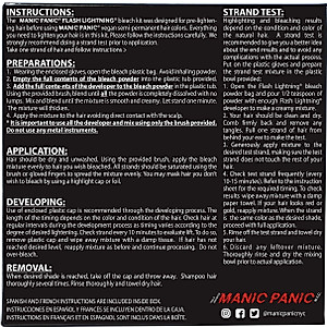 MANIC PANIC Flash Lightning Hair Bleach Kit - 30 Volume Developer + Bleach Powder Hair Lightener Lifting up to Five Levels - Vegan And Cruelty Free (2 pack)