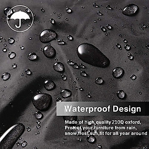 CenterZ Patio Loveseat Sofa Cover, 53x26x35 inch Waterproof Sun Protection Outdoor Furniture 2-Seater Bench Covers with Drawstring Toggle for Deep Seat Lounge, 2 Cushion Couch, Large Chair, Lawn Table