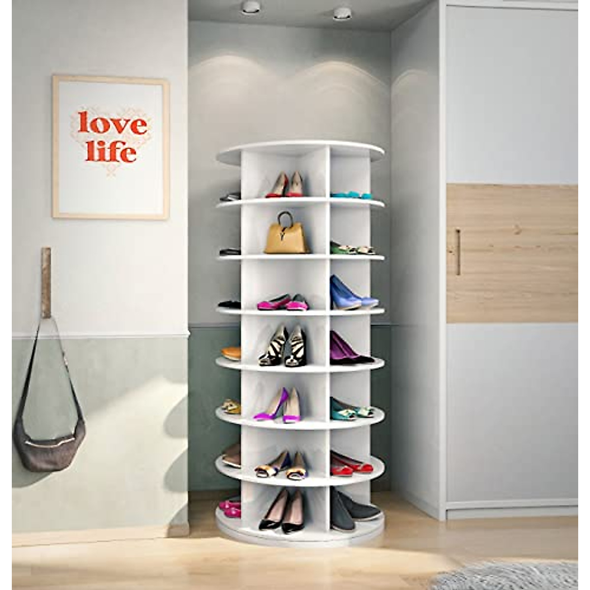 Weinstein storage Rotating shoe rack 360° original, Spinning shoe rack, Rotating shoe rack tower, Lazy susan, Reloving, Shoe rack,original 7-tier hold over 35 pairs of shoes