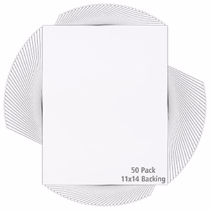 MBC MAT BOARD CENTER, 11x14 White Backing Matte Boards, 4-ply Thickness - for Art, Prints, Photos, Prints and More (50 Pack)