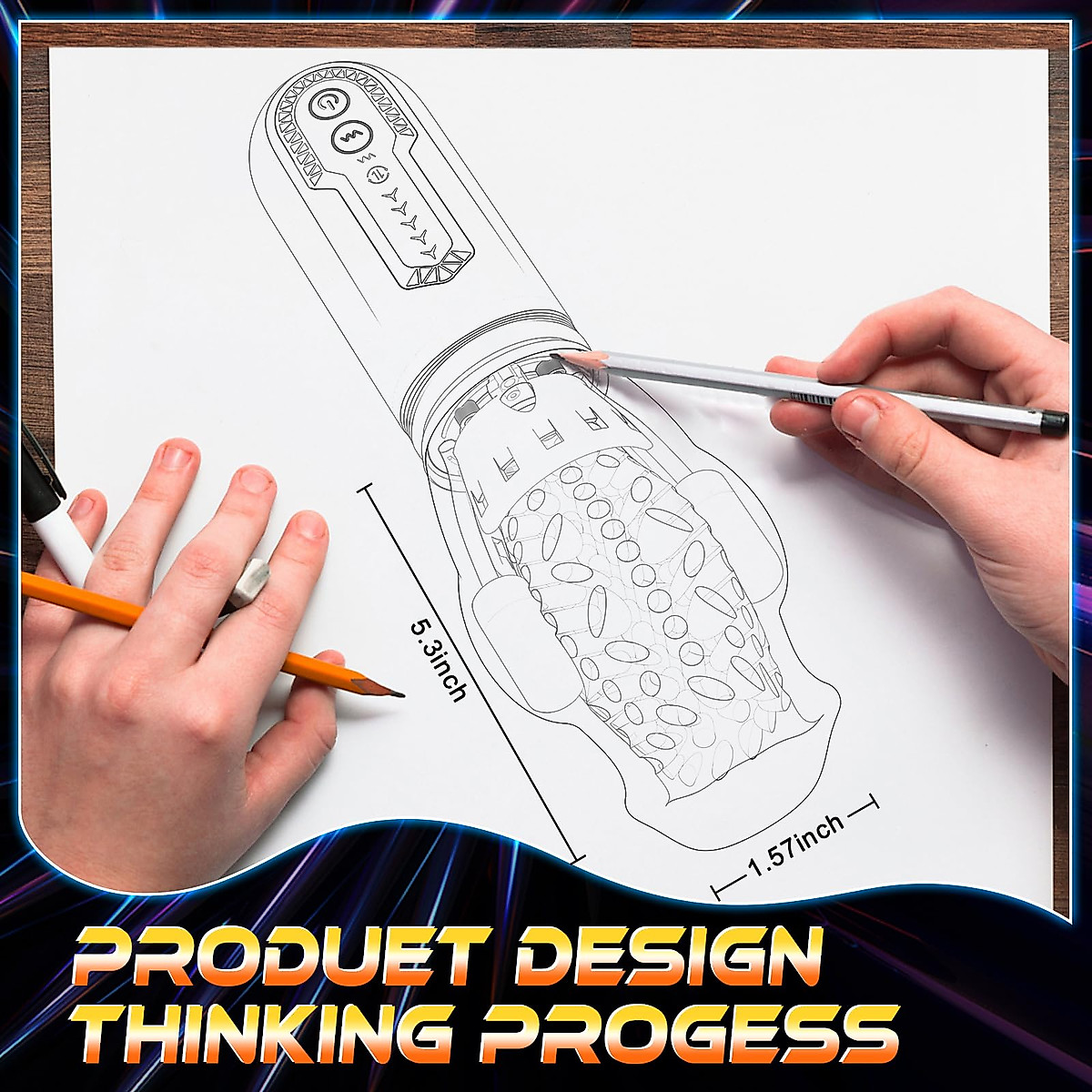 Automatic Blowjob Male Masturbator, Adult Sex Toys for Men, 7 Vibrating & 5 Rotating & 5 Thrusting Modes with Penis Stimulation, Rotating Male Masturbation Pocket Pussy for Men Pleasure Realistic