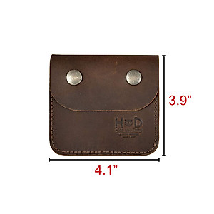 Hide & Drink, Wide Wallet with Slots for Cards, Coins, and Folded Bills, Cash Organizer, Coin Case, Travel Accessories, Full Grain Leather, Handmade, Bourbon Brown