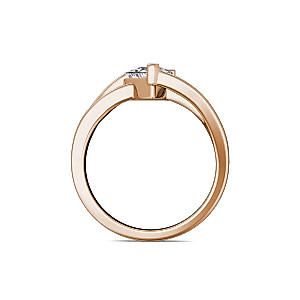 Trillion Cut Forever Brilliant Moissanite & Diamond 1 ctw Women Engagement Ring 14K Rose Gold-6.0