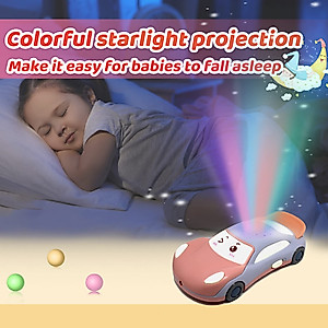 Lukax Baby Phone Toys for 1 2 3 Years Old Girl, Musical Car Toys with Star Projector, Toy Phone Baby Toys 18 Months+, Early Education Learning Toys Gift for Boys Toddlers Kids (Pink)