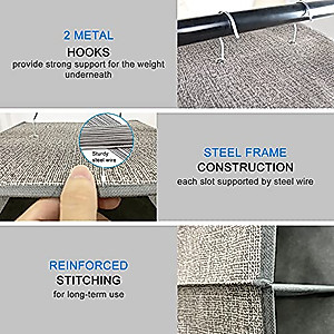 Libeder Hanging Shoe Organizer for Closet, Hanging Closet Organizers 20 Section Shoe Shelves, Space Saving Shoe Holder & Storage, Grey, 12''W×12''Dx 50''H