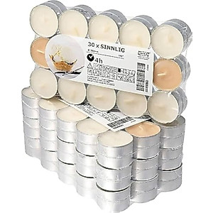 IKEA Home Decoration Sinnlig Scented Tealight, Vanilla Pleasure, Natural- 30 /Pack, Multicolor