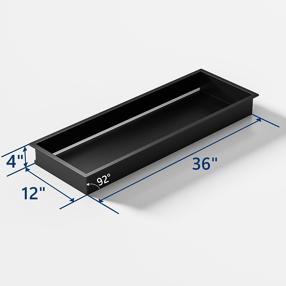 Neodrain Non-dimmable LED Light Shower Niche, Matte Black Wall Niche, 36"X12", Stainless Steel Bathroom Niche with LED Tube, Recessed Shower Niche Cubby for Shampoo, No Tile Needed