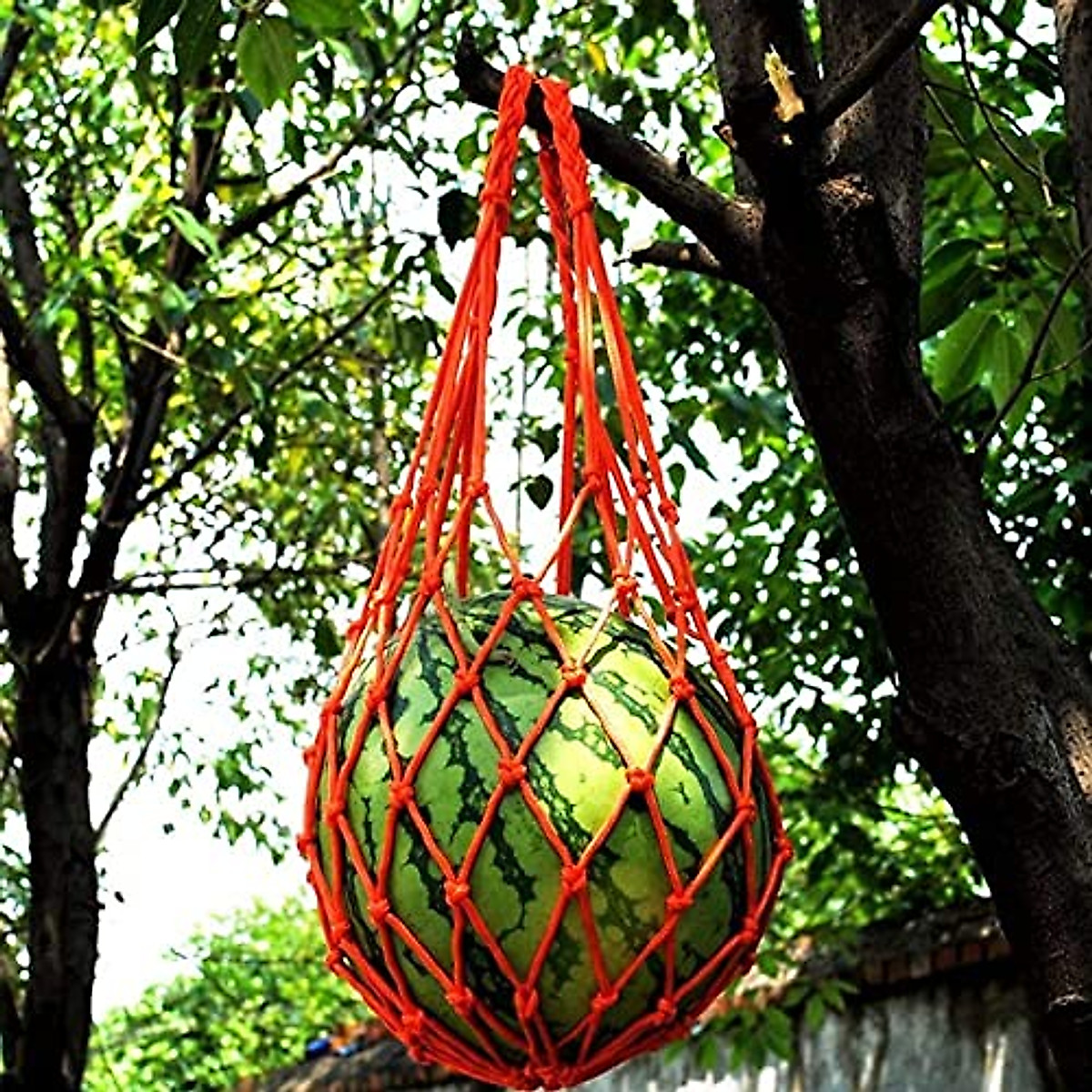 LSHCX Melon Hammocks Cradles, 5 Pack of Nets for Melons, Perfect for Growing Cantaloupe, Watermelon in Vertical Garden (Orange)
