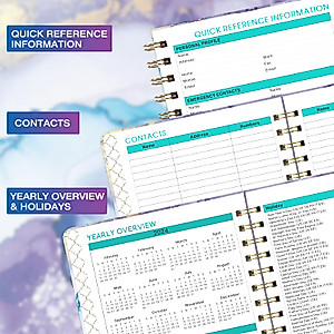 2023 Planner – Weekly and Monthly Planner 2023, Jan 2023 – Dec 2023, 2023 Weekly Monthly Planner with Monthly Tab, 8.4" x 6.3", Hardcover, Twin-Wire Binding, Thick Paper, Back Pocket, Elastic Closure