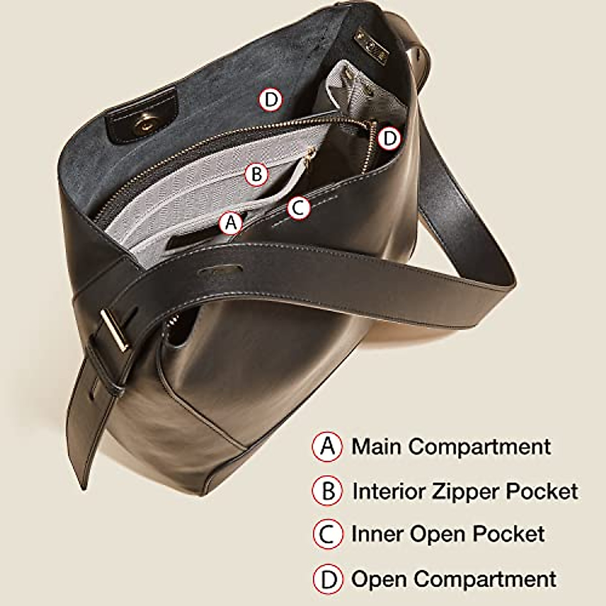 FOXLOVER Hobo Shoulder Bags for Women Leather Bucket Bags Handbag Purse and Large Capacity Clutch Wallet For Women RFID Blocking Waxed Leather Multi Card Holder