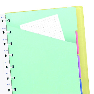 Filofax Refillable Notebook, A5 Size, Classic Pastels Collection, Dotted Paper, 8.25" x 5.75", Lemon (B115082U)