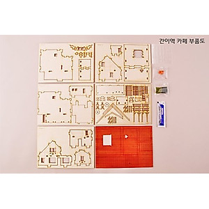 Desktop Wooden Model Kit A cafe at a whistle stop