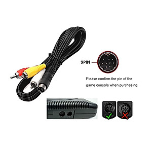 WICAREYO AV Audio Video Composite TV Cable for Genesis 1 & 6ft Audio Video AV Cable 9 Pin for Genesis 2 & 3