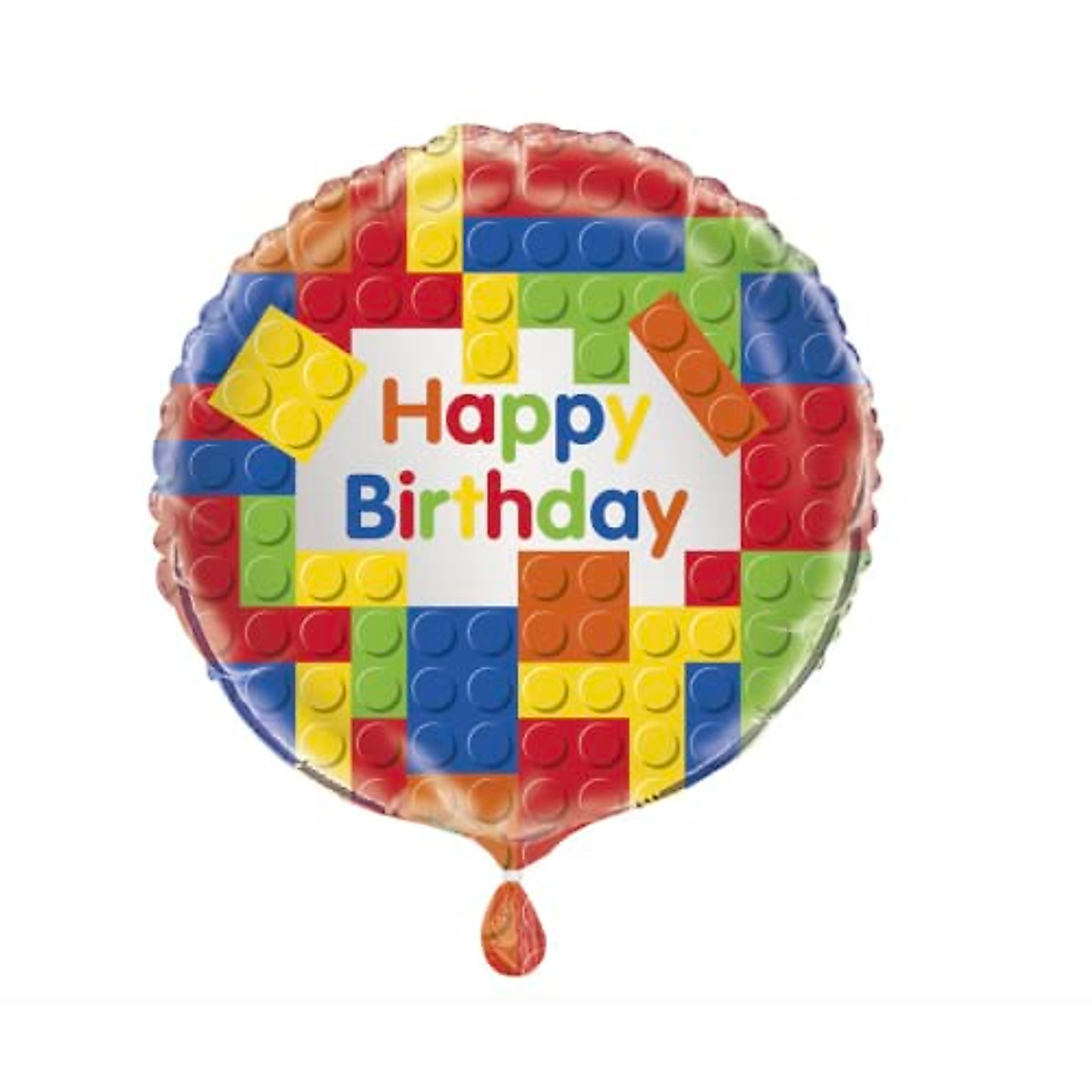 Unique Building Block Birthday Foil Balloon, 18", Multicolor