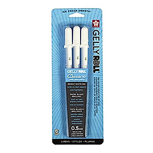 Sakura Gelly Roll Classic 10 Bold Point Pen (3 Pack), 3 Count (Pack of 1), White