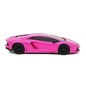 CMJ RC Cars Lamborghini LP700-4 Remote Control RC Car Officially Licensed 1:24 Scale Working Lights 2.4Ghz. Great Kids Play Toy Auto (Pink)